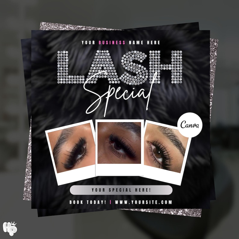 Lash Flyer Template for Canva – Pink Editable Price List, Lash Tech ...