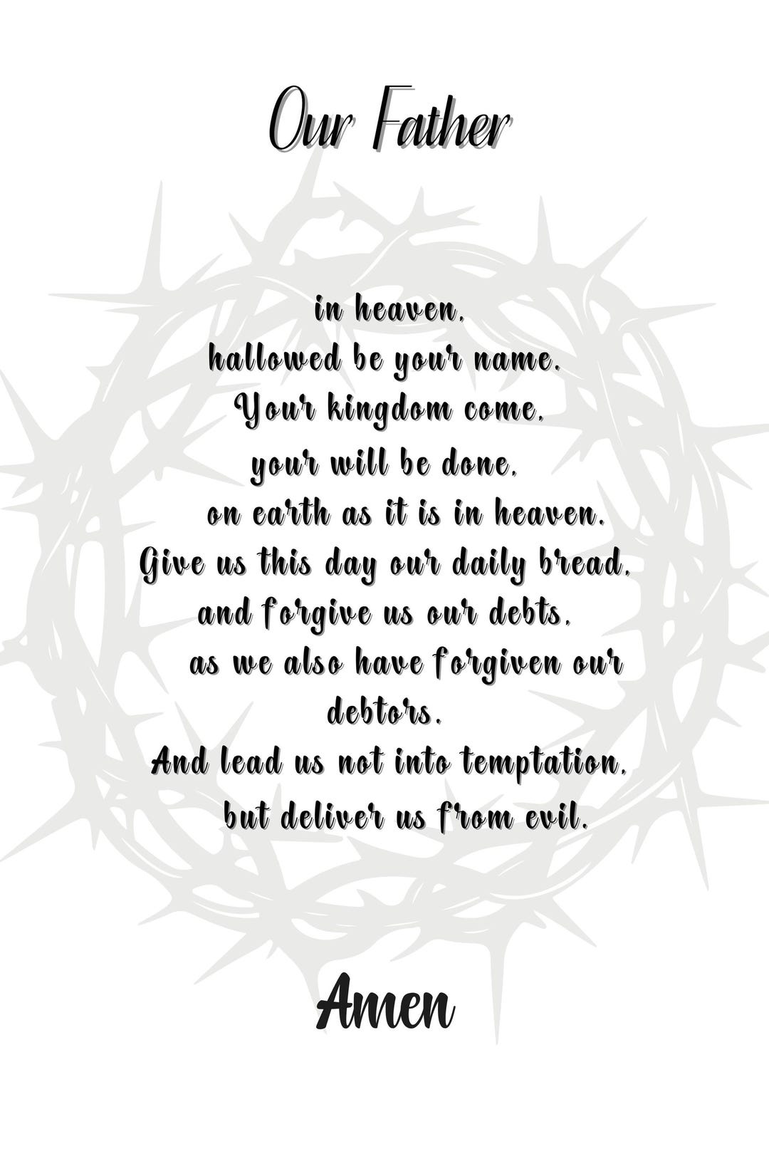 The Lord's Prayer - Our Father, Wall Art Digital Print - Etsy