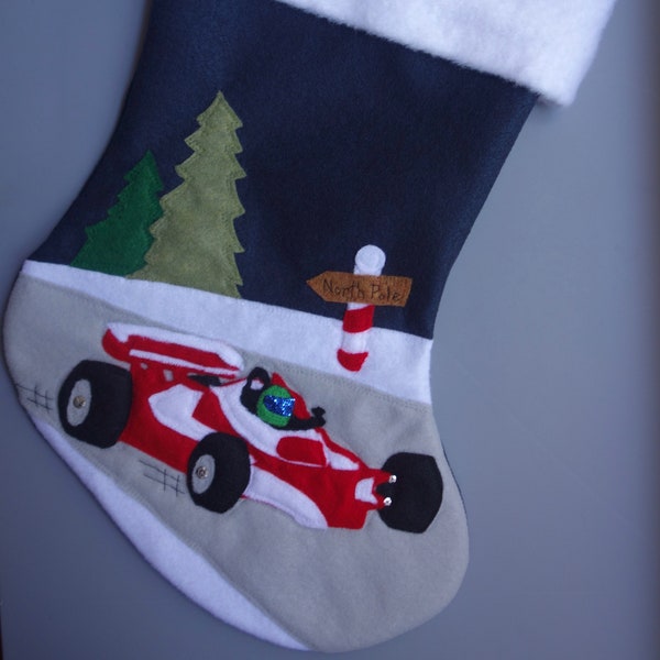 Race Car Stocking - Etsy
