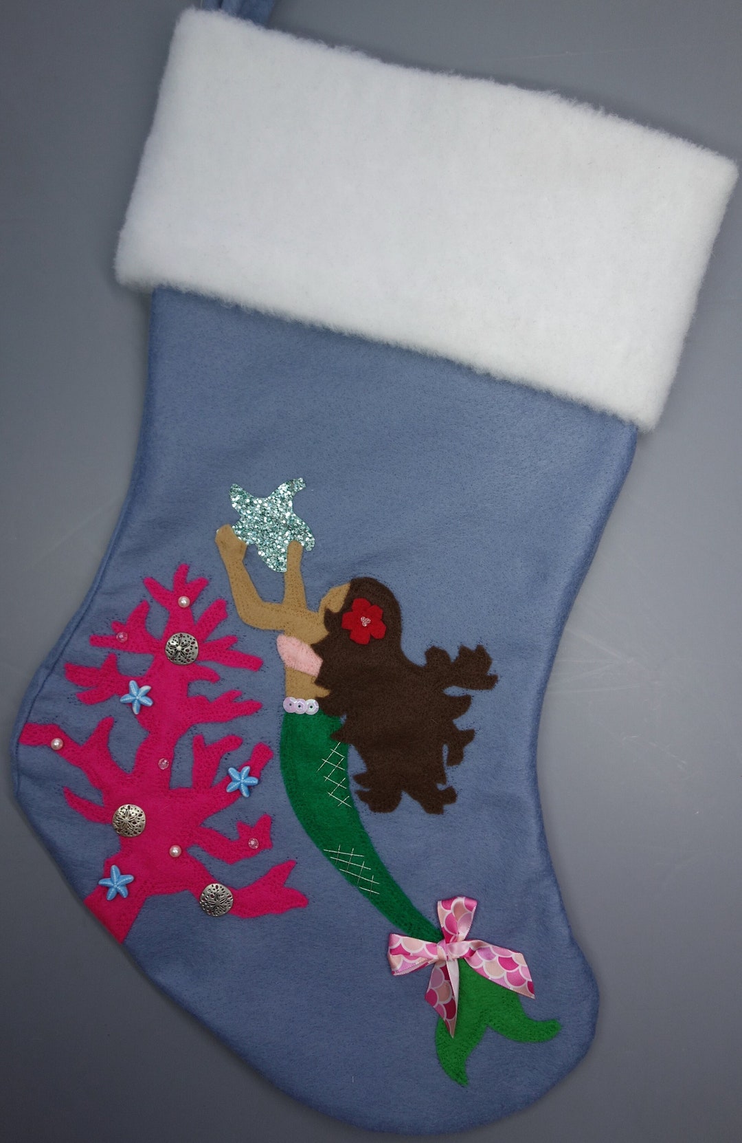 Mermaid Personalized Christmas Stocking--"sea-sons Greetings" - Etsy