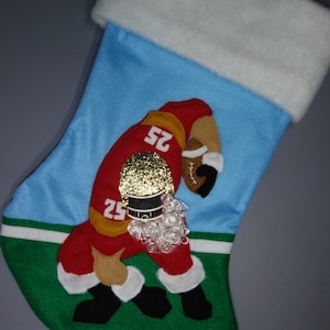Football Christmas Stocking-- "touchdown to Christmas" - Etsy