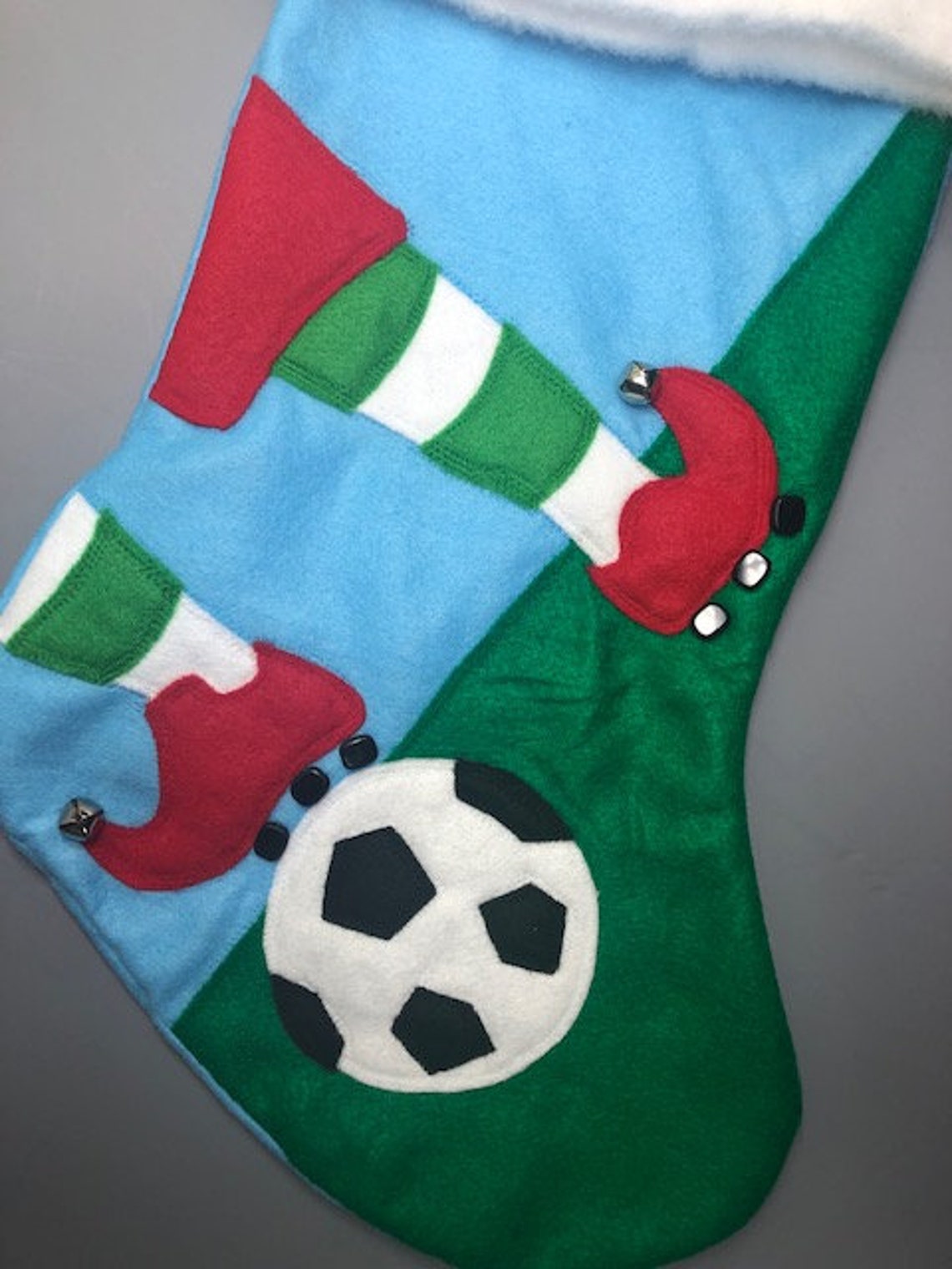 Soccer Personalized Christmas Stockingelf Trap - Etsy