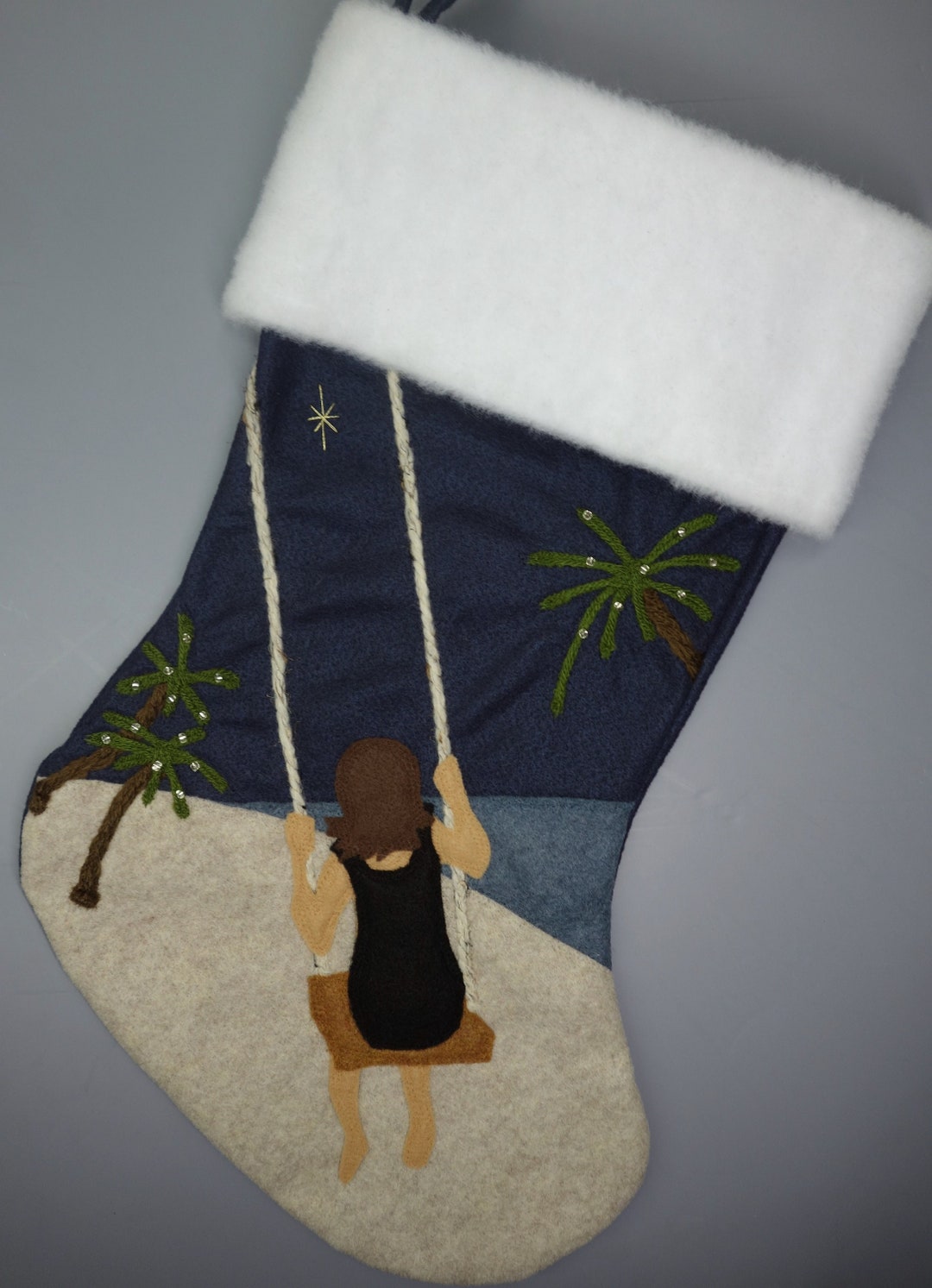 Beach Christmas Stocking--"christmas Eve at the Beach" - Etsy