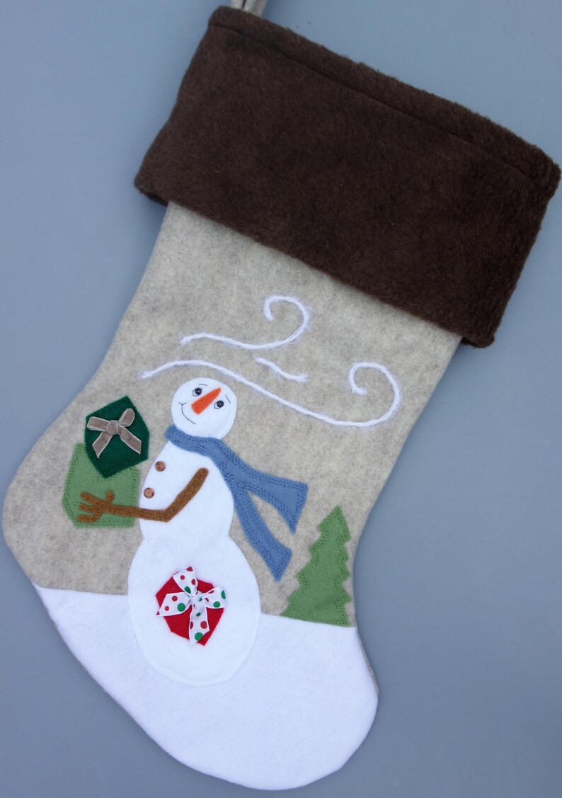 His and Hers Christmas Stocking Set--"snowman Couple" - Etsy