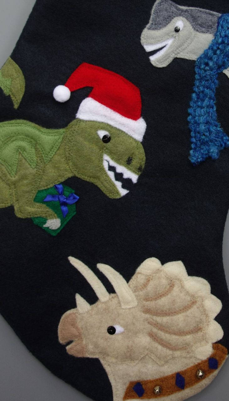 Dinosaur Christmas Stockingdinosaurs Holiday | Etsy