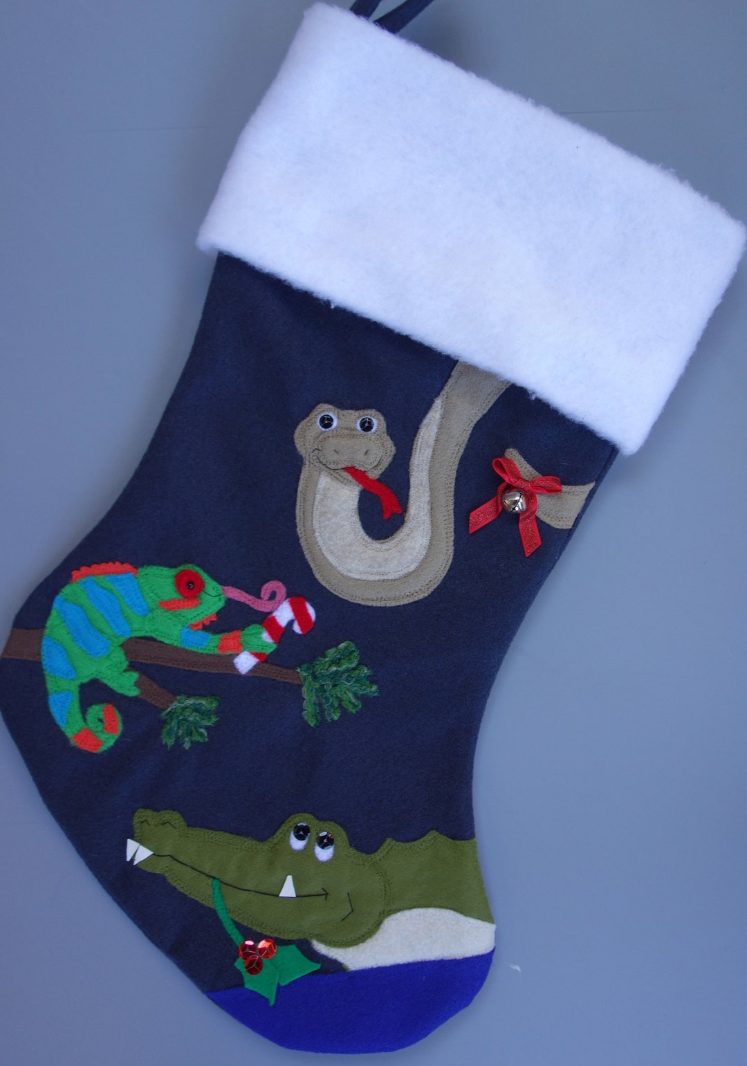 Snake, Alligator/ Lizard Christmas Stocking: "reptile Christmas" - Etsy