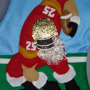 Football Christmas Stocking-- "touchdown to Christmas" - Etsy