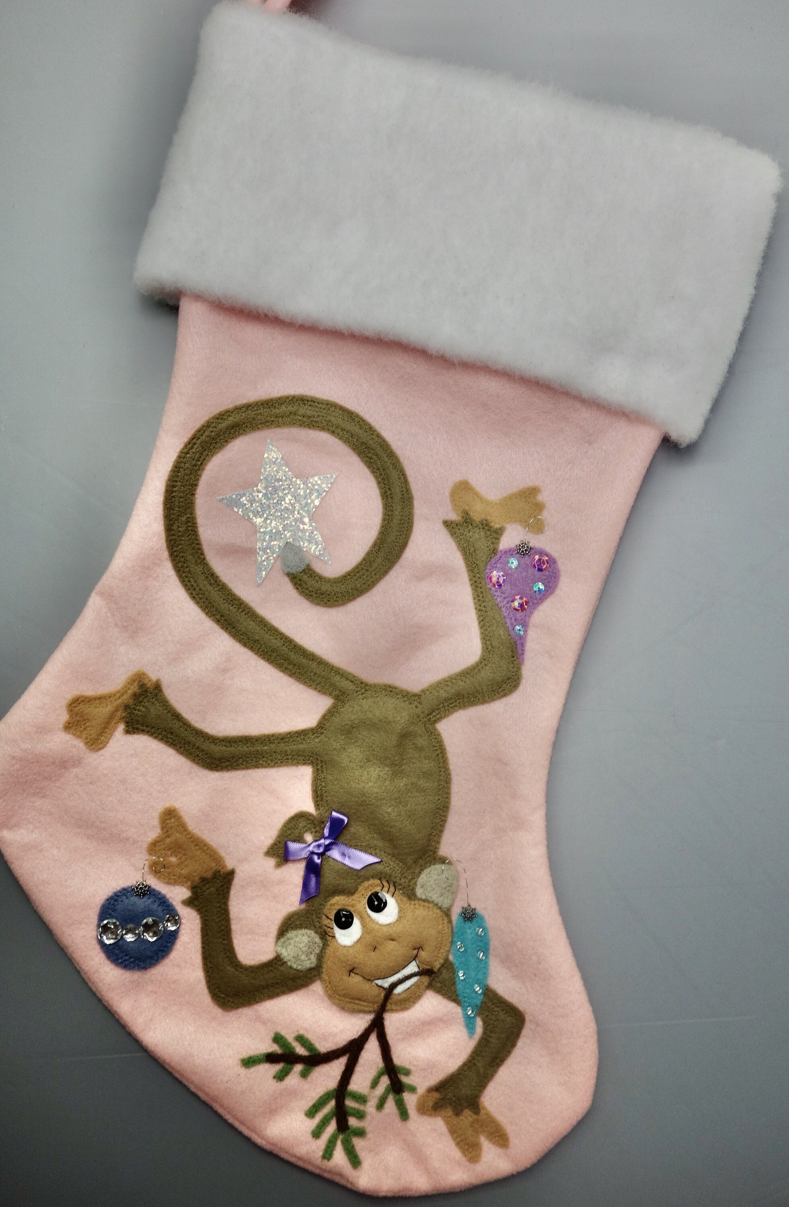 Monkey Christmas Stockingsweet Monkey Girl - Etsy