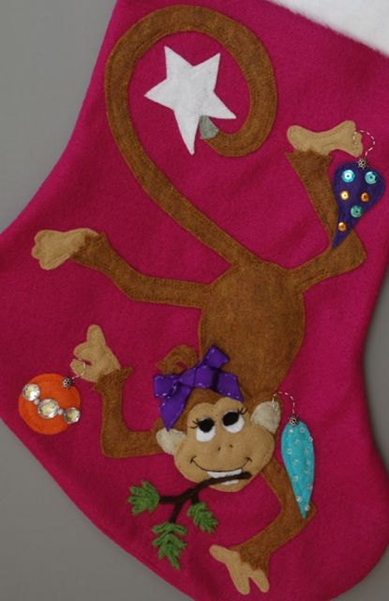 Monkey Christmas Stockingsweet Monkey Girl | Etsy
