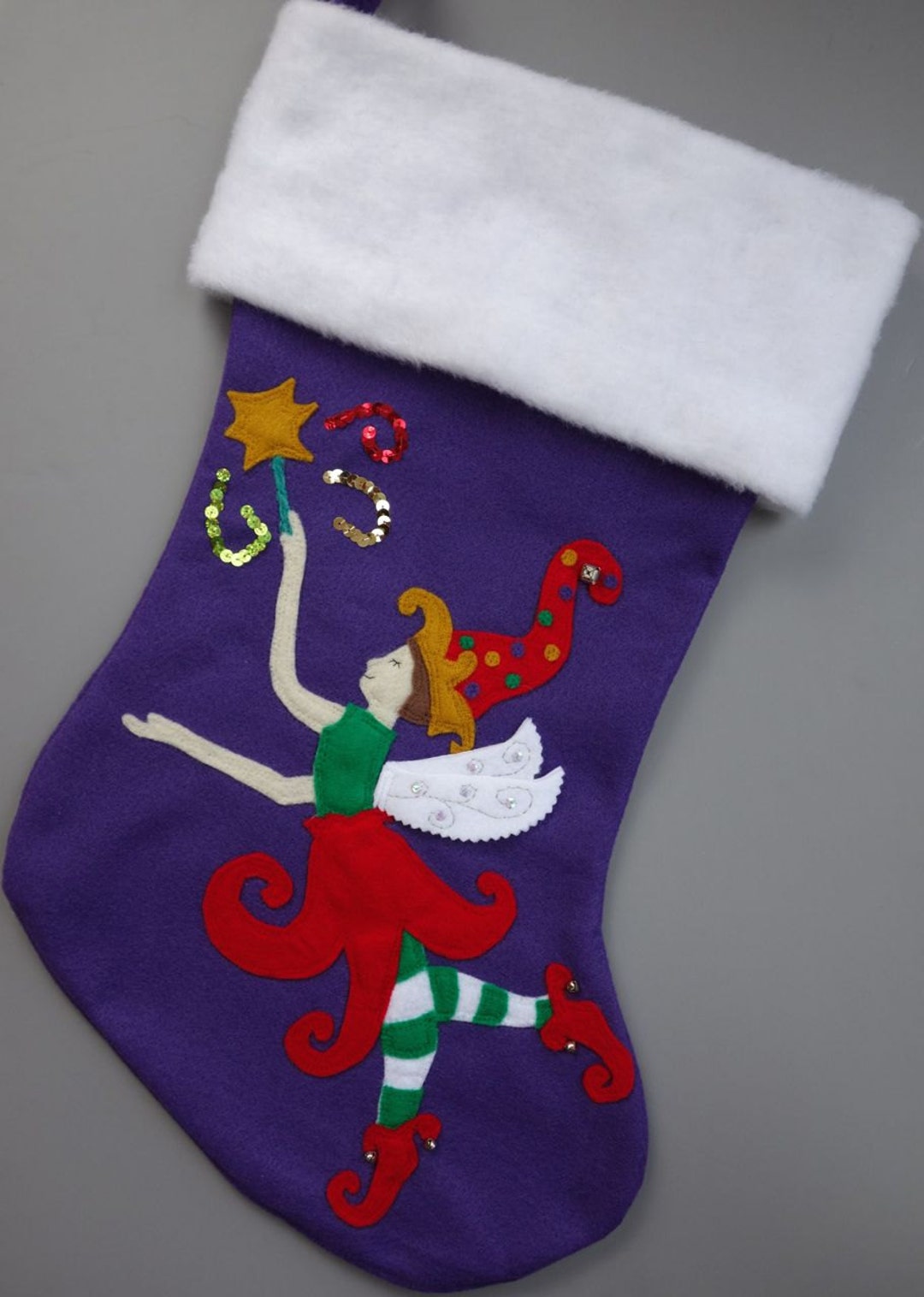 Felt Christmas Stocking--"whimsical Sugar Plum Fairy" - Etsy
