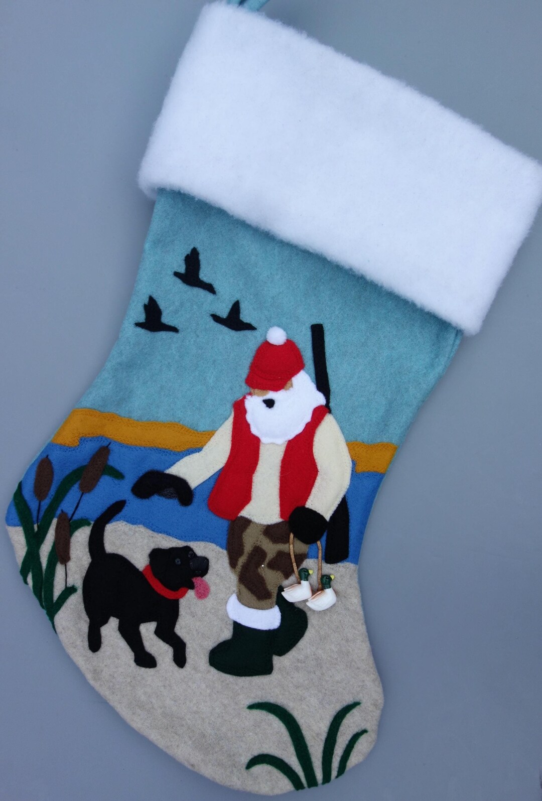 Duck Hunting Christmas Stocking--"santa and His Pal on a Hunt" - Etsy