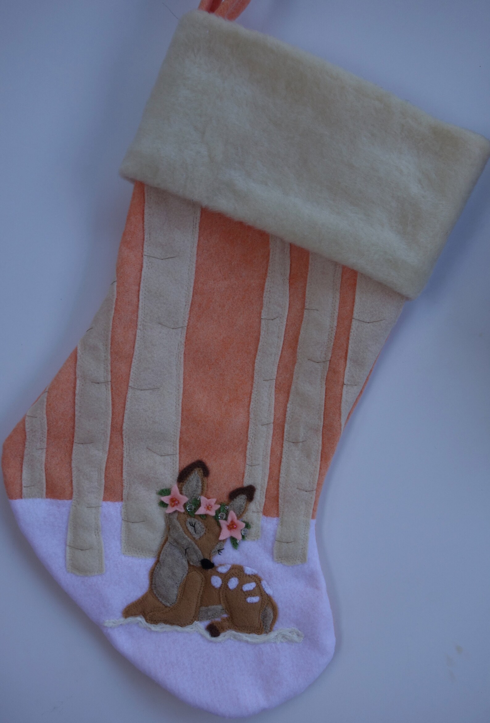 Deer Christmas StockingSweet Fawn in a Birch | Etsy