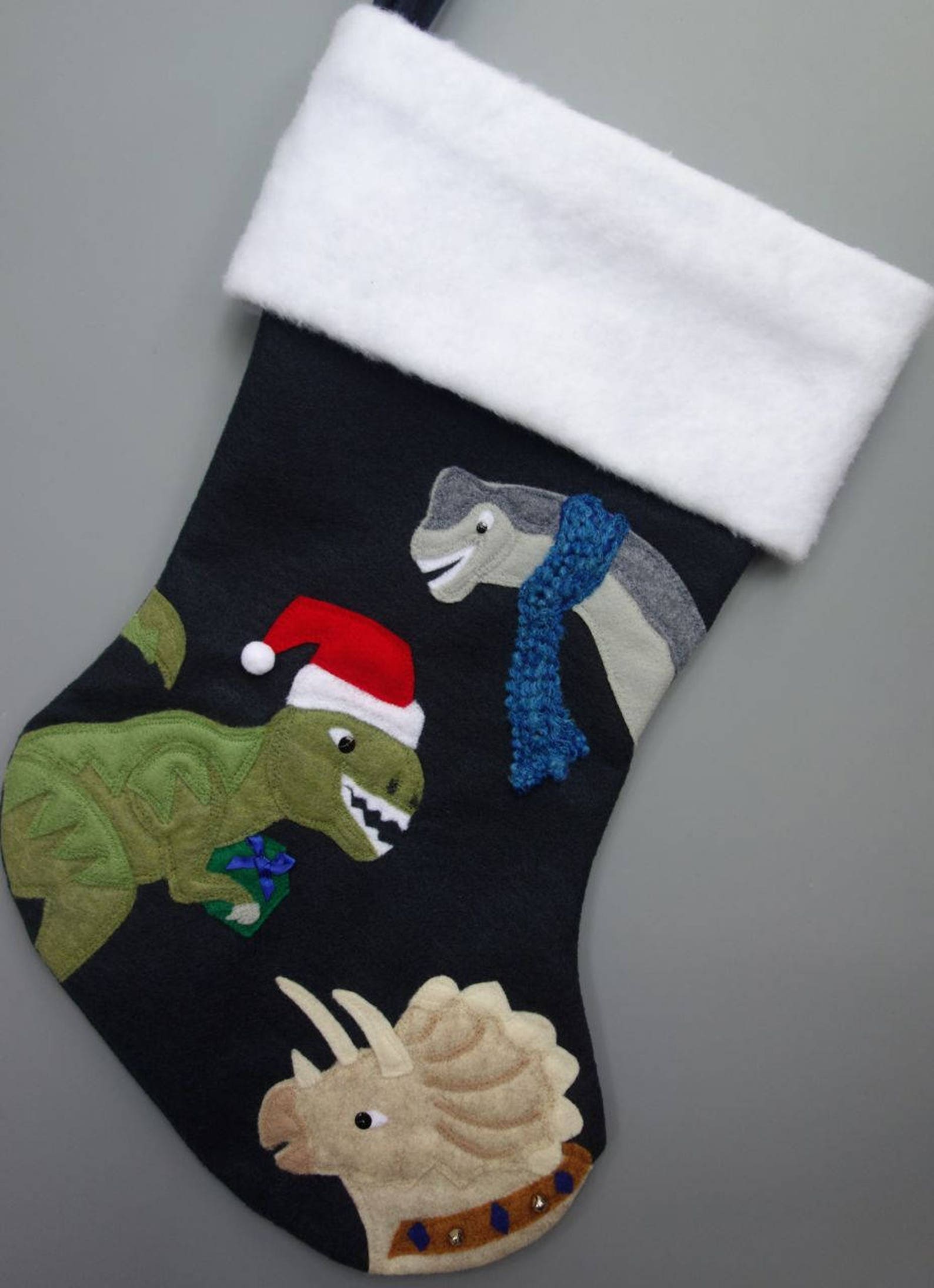 Dinosaur Christmas Stockingdinosaurs Holiday | Etsy