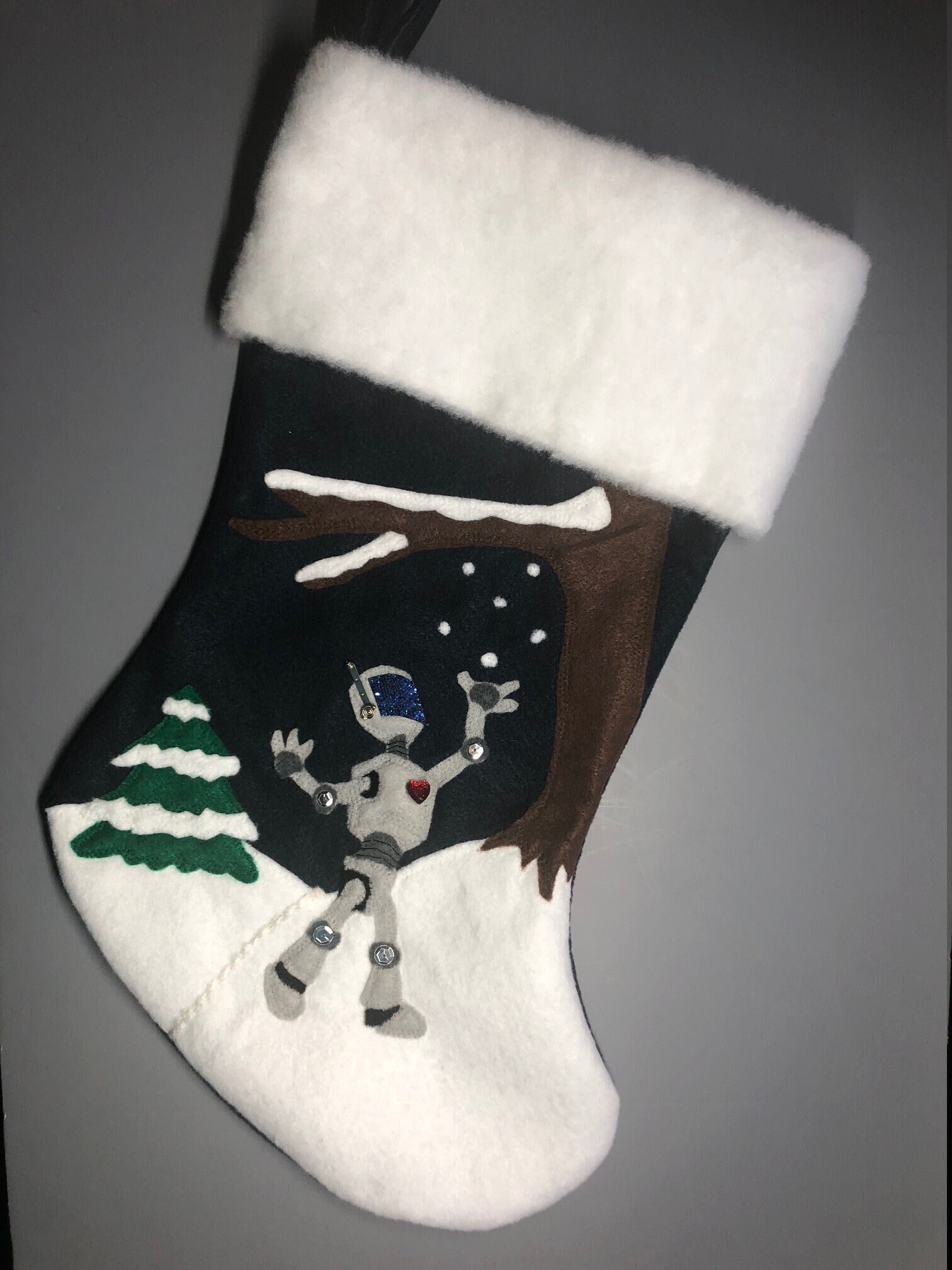 Robot Christmas Stocking--"first Snow" - Etsy