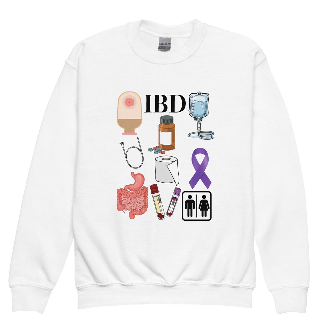 IBD Cartoon Kids Sweatshirt | Unisex Cotton Crewneck | Crohn's Disease ...
