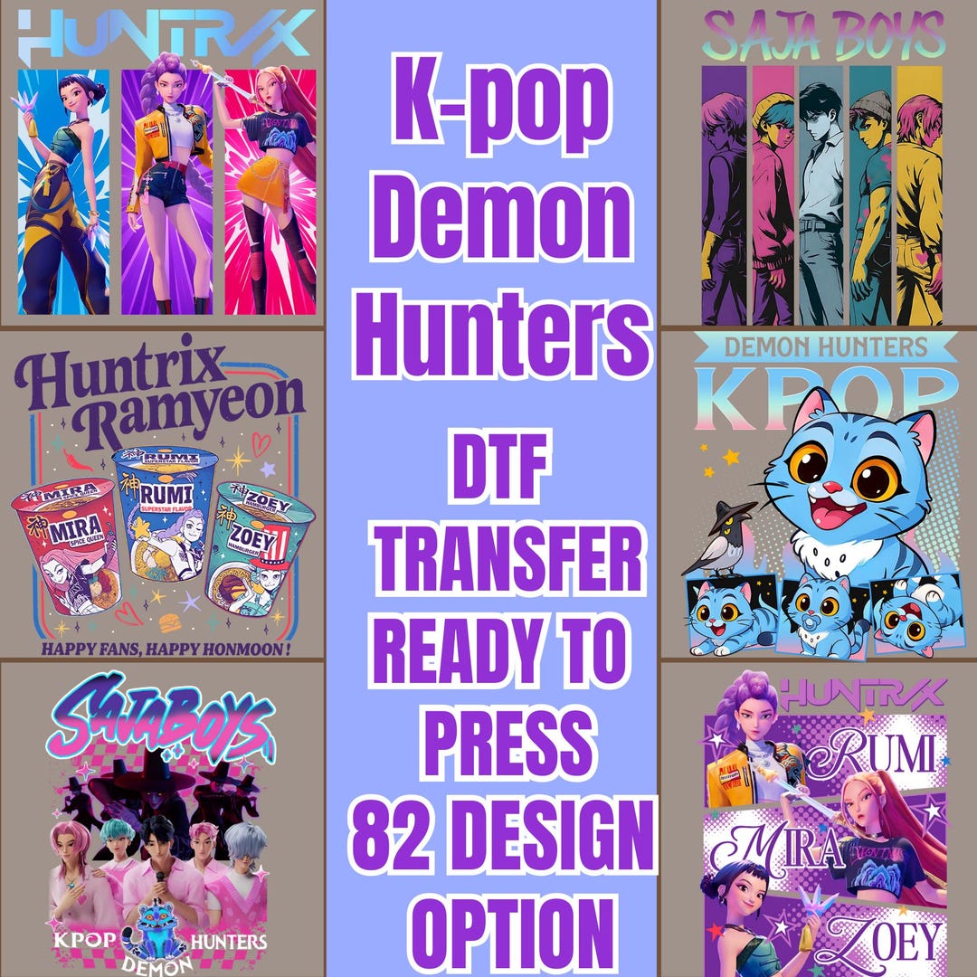 K-pop,k Pop,kpop Demon Hunters DTF Transfer, Demon Hunter Heat Transfer ...