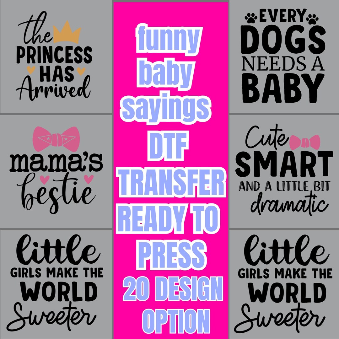 Baby Quote DTF Transfer Bundle Funny Infant Bodysuit Sayings Cute ...