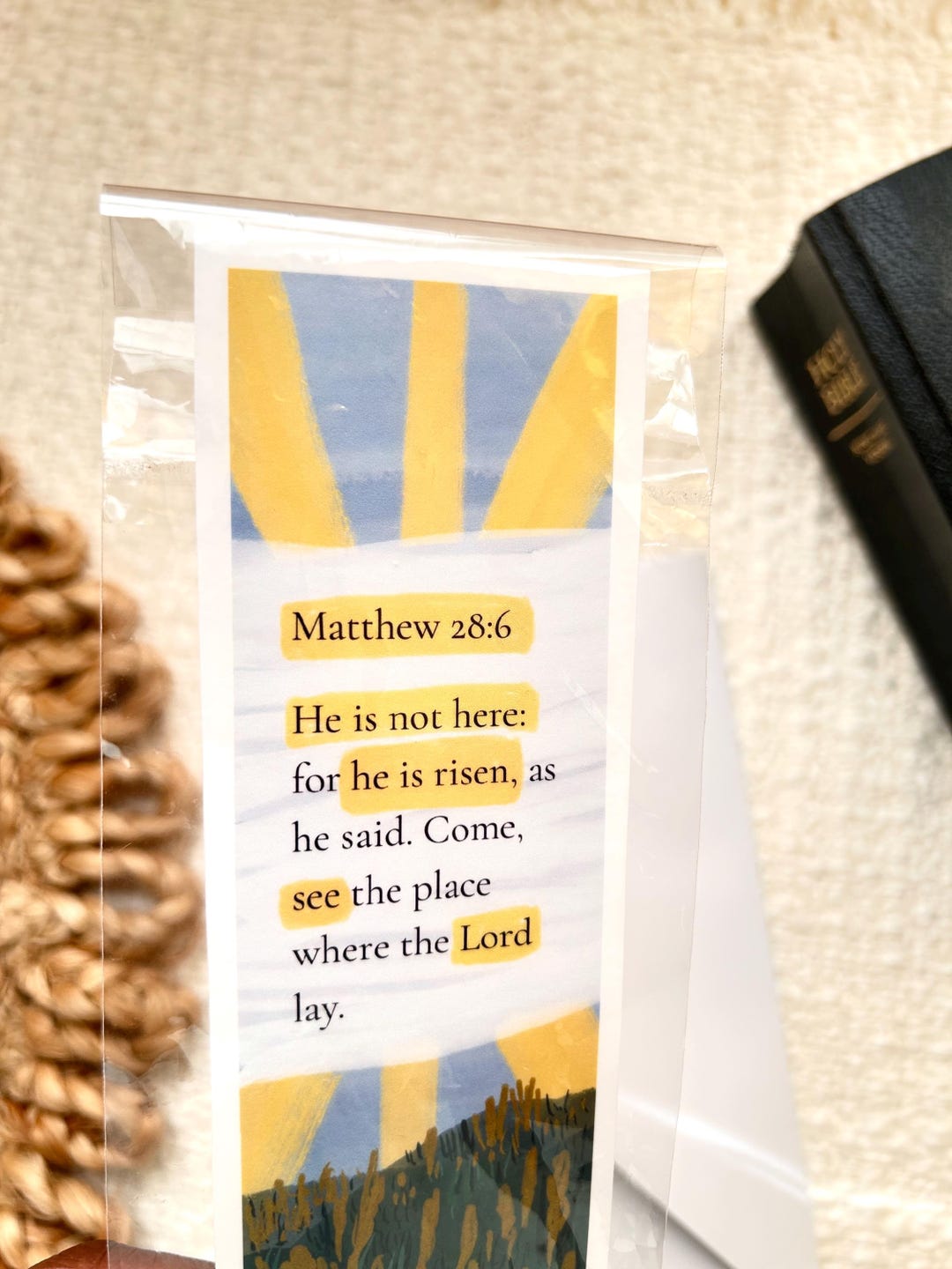 He is Risen Easter Sunday School Bookmark: Christian Bible Verse Jesus ...