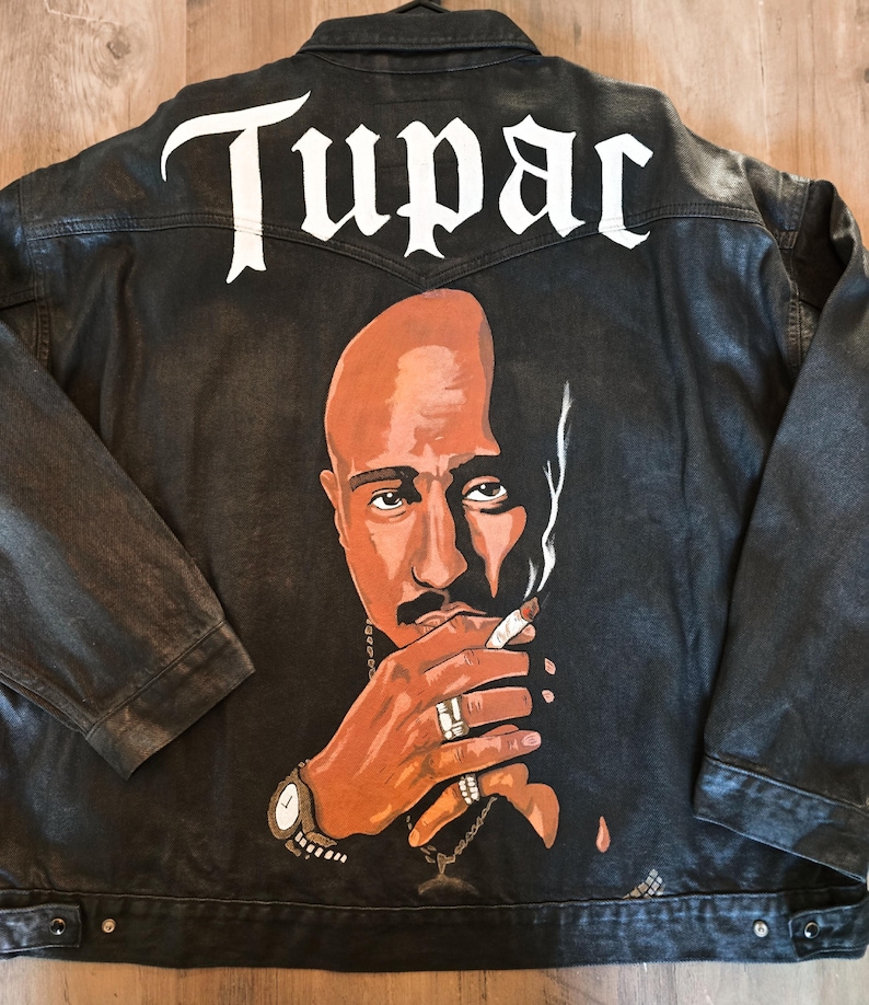 Tupac Graphic Denim Jacket, Baggy Fit - Large - Etsy