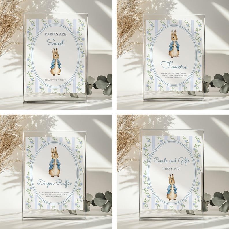 Editable Peter Rabbit Baby Shower Bundle| Bunny Baby Shower Invitation ...