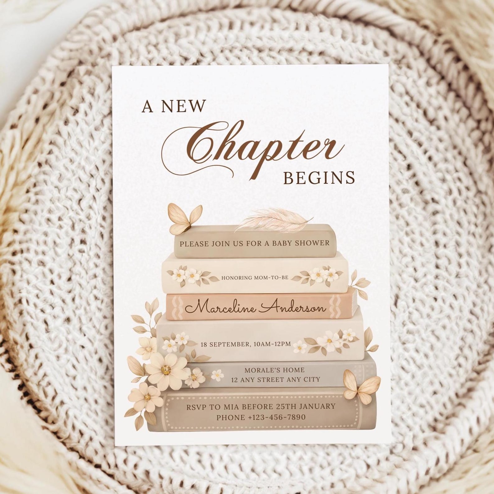 Editable A New Chapter Baby Shower Invitation| Storybook Invitation ...