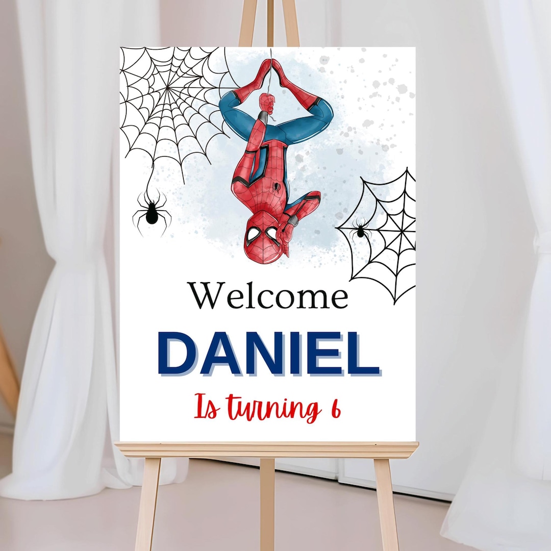 Editable Spiderman Welcome Sign| Watercolor Spiderman Sign| 3 Sizes ...