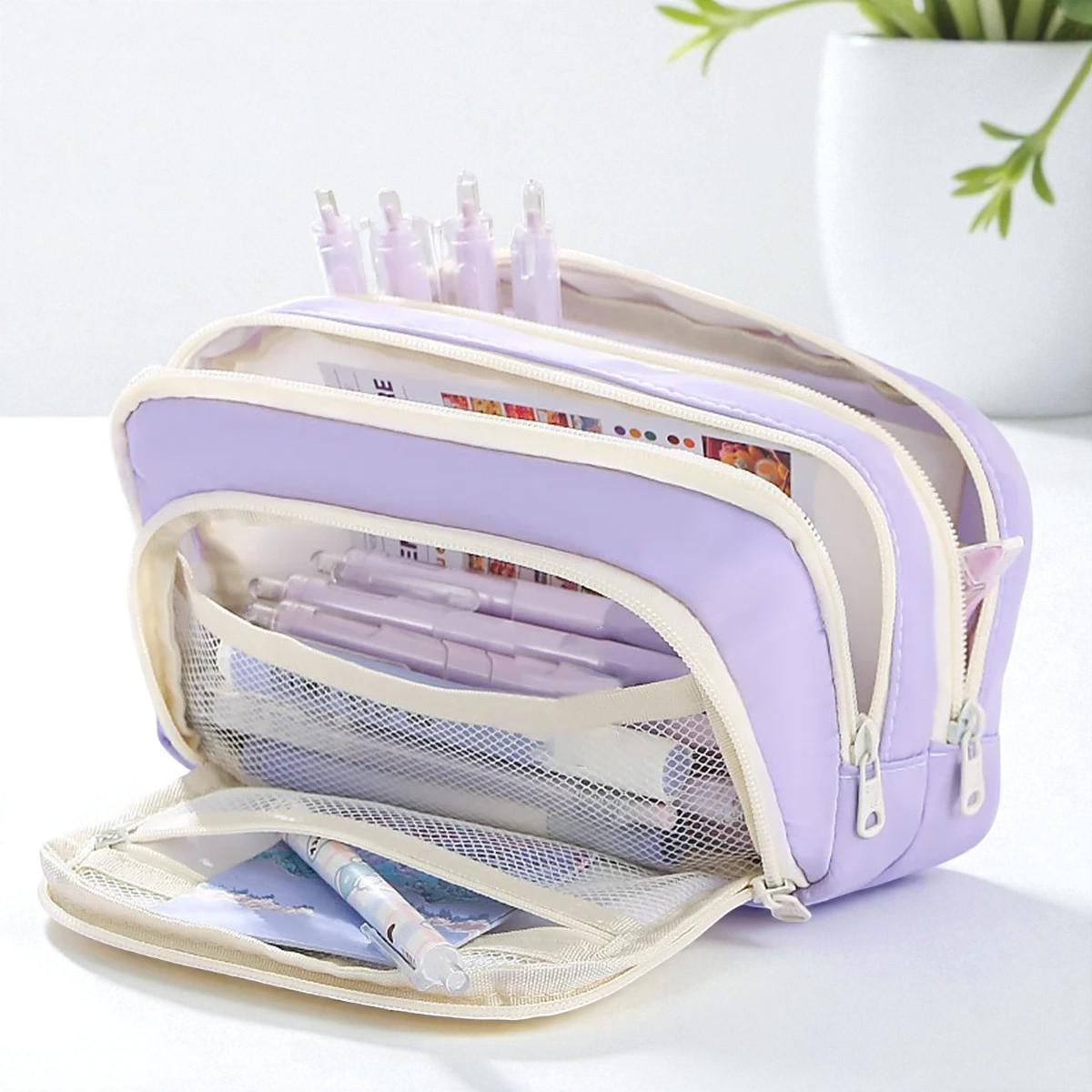 Large Capacity Pencil Case – Cute Multi-layer Pen Pouch, Durable School ...