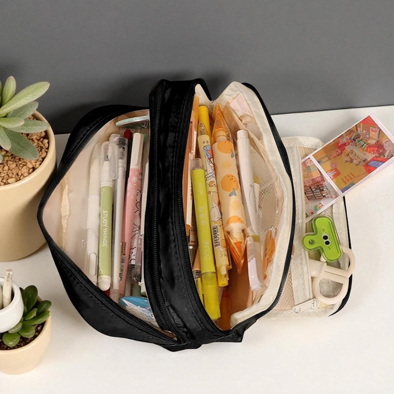 Large Capacity Pencil Case – Cute Multi-layer Pen Pouch, Durable School ...