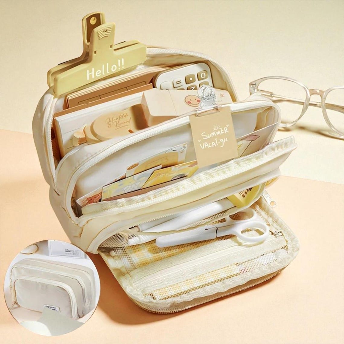 Large Capacity Pencil Case – Cute Multi-layer Pen Pouch, Durable School ...