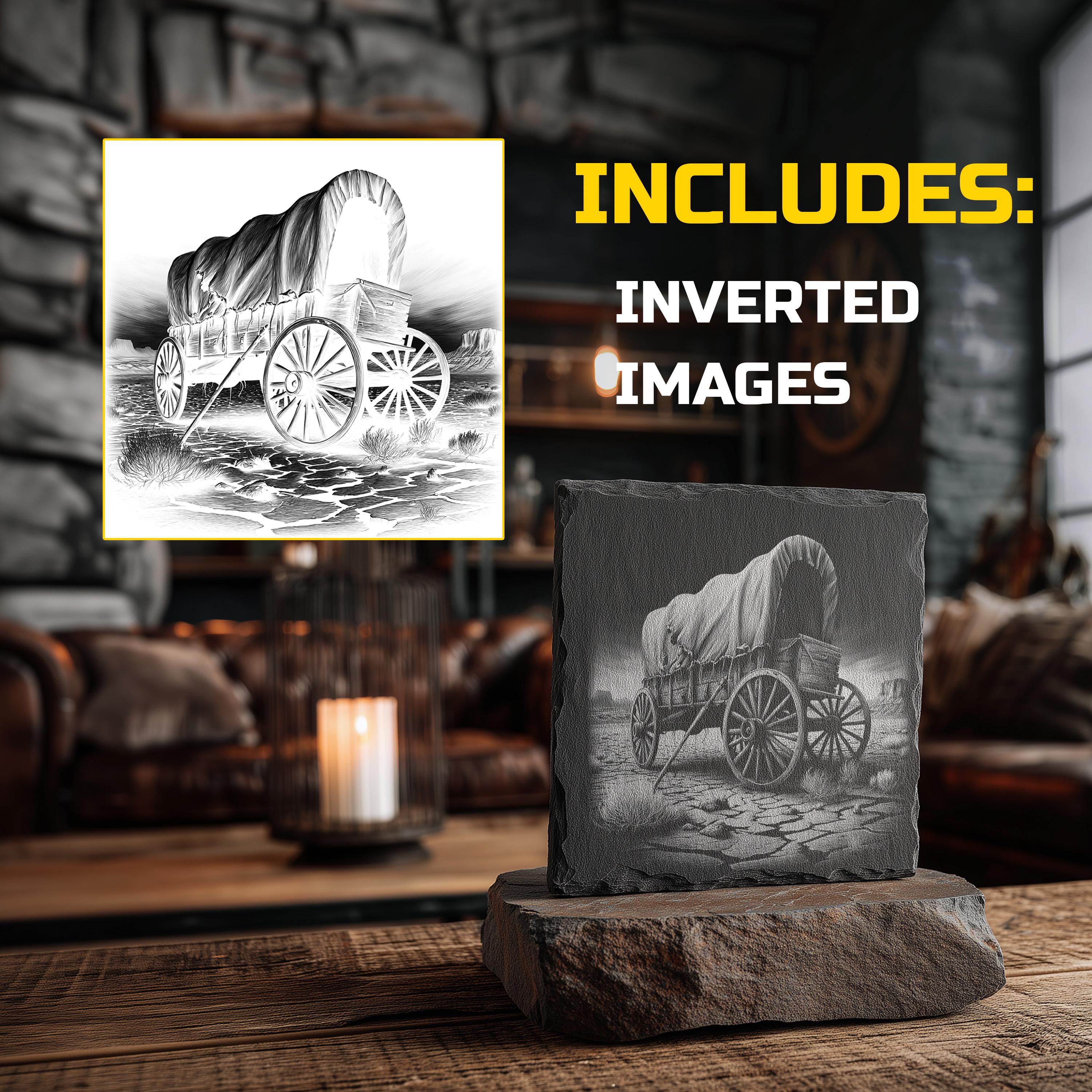 Wild West Frontier Laser Engraving PNG Bundle - Western Slate Coasters Designs Digital Download ...