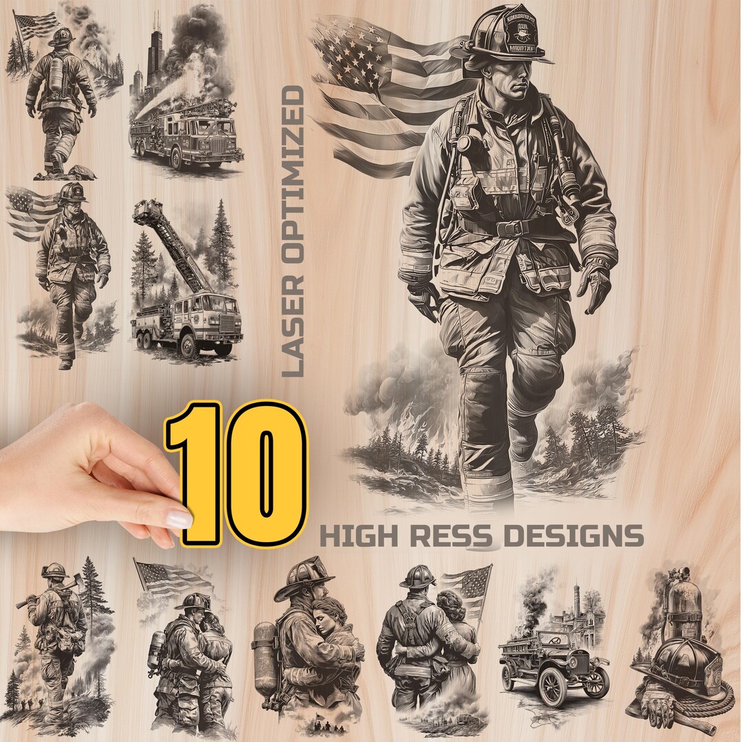 Firefighters Wood Laser Engraving Bundle Digital Download - Holz ...