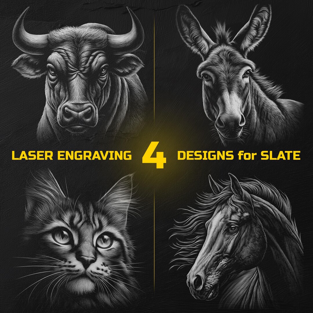Farm Animals Laser Engraving PNG Bundle - Slate Coasters Designs ...