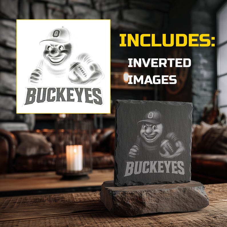 Ohio Football Mascot Laser Engraving PNG Files: Slate Coaster Designs ...