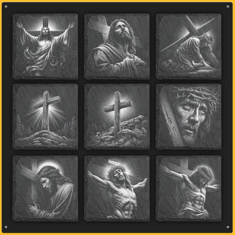Christian Laser Engraving PNG Bundle -jesus Christ Coasters Designs Digital Download for ...