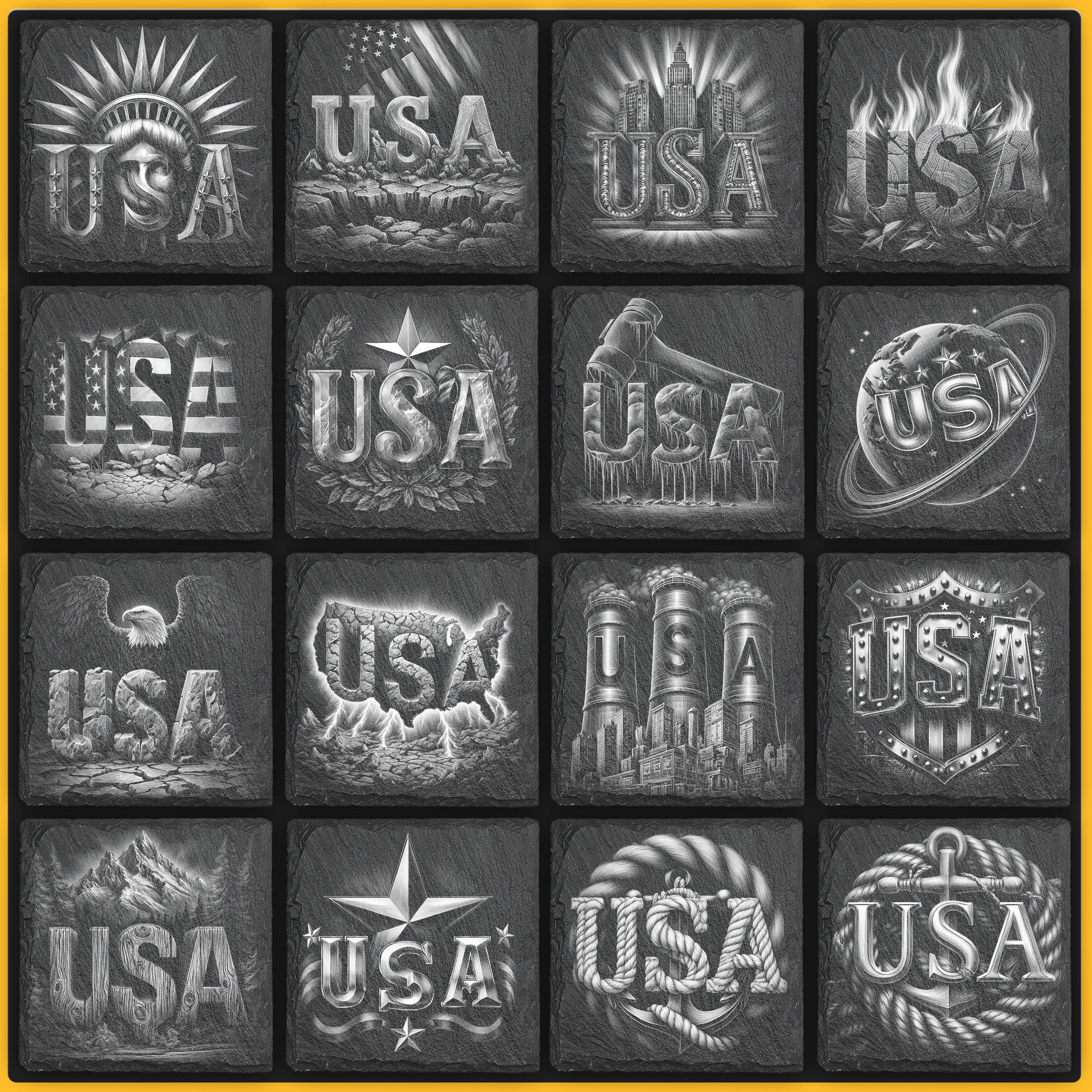 America, Patriotic Laser Engraving PNG Bundle - USA Slate Coasters ...