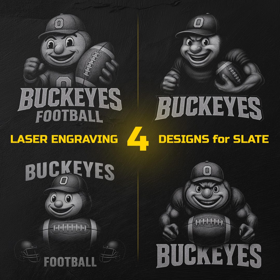 Ohio Football Mascot Laser Engraving PNG Files: Slate Coaster Designs ...