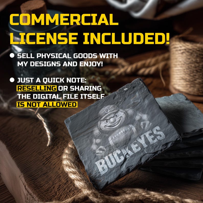 Ohio Football Mascot Laser Engraving PNG Files: Slate Coaster Designs ...