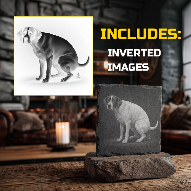 Pooping Dogs Laser Engraving PNG Bundle - Dog Portrait Slate Coasters ...