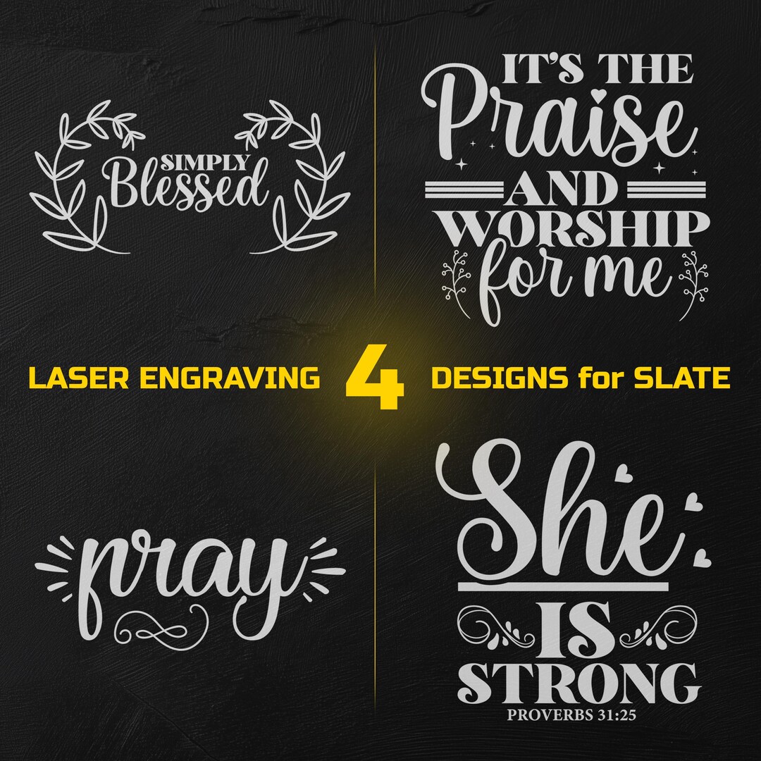 Christian Laser Engraving PNG Bundle -biblical Quotes Slate Coasters ...