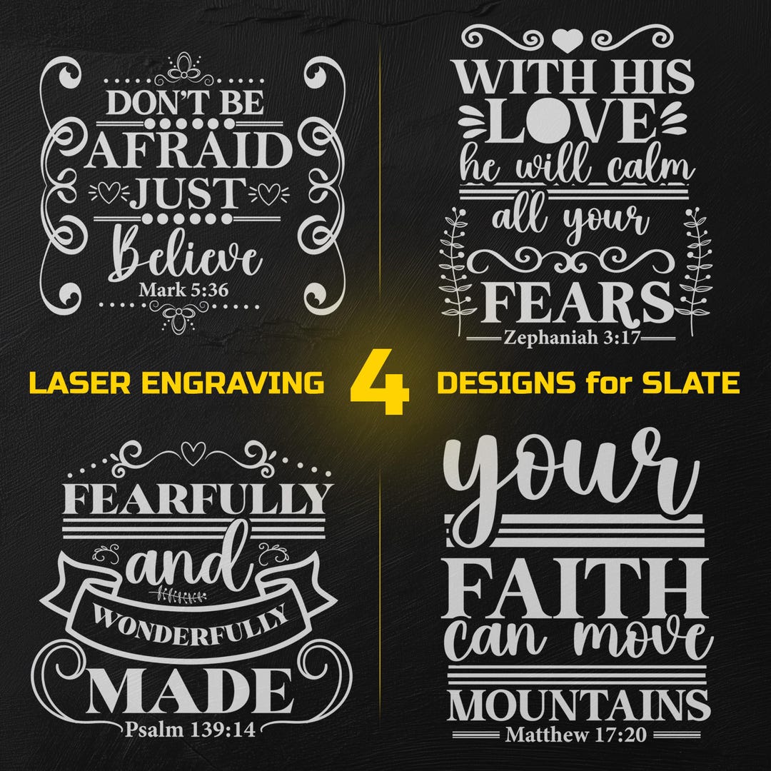 Christian Laser Engraving PNG Bundle -biblical Quotes Slate Coasters ...