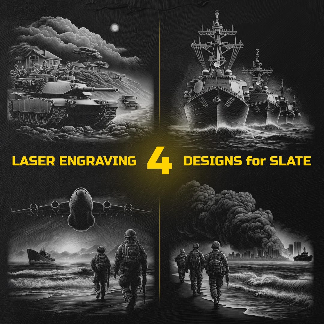 American Military Laser Engraving PNG Bundle - Slate Coasters Designs ...
