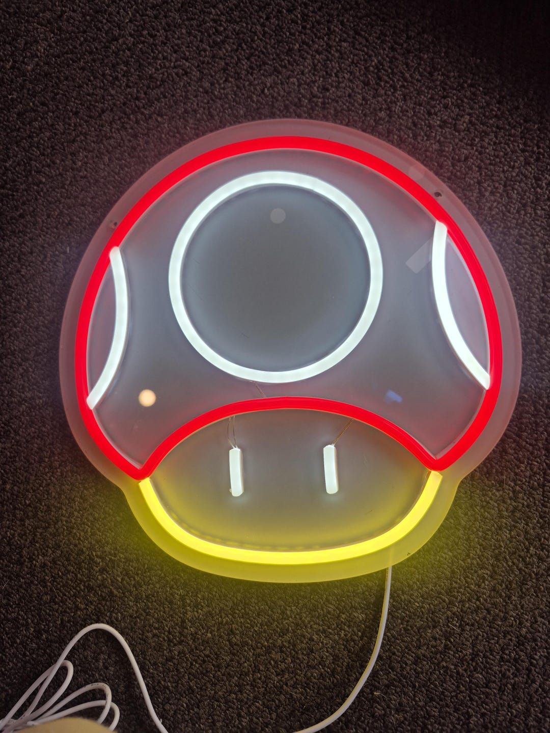 Mario Mushroom LED Neon Light | Toad Gaming Room Wall Sign | Retro ...