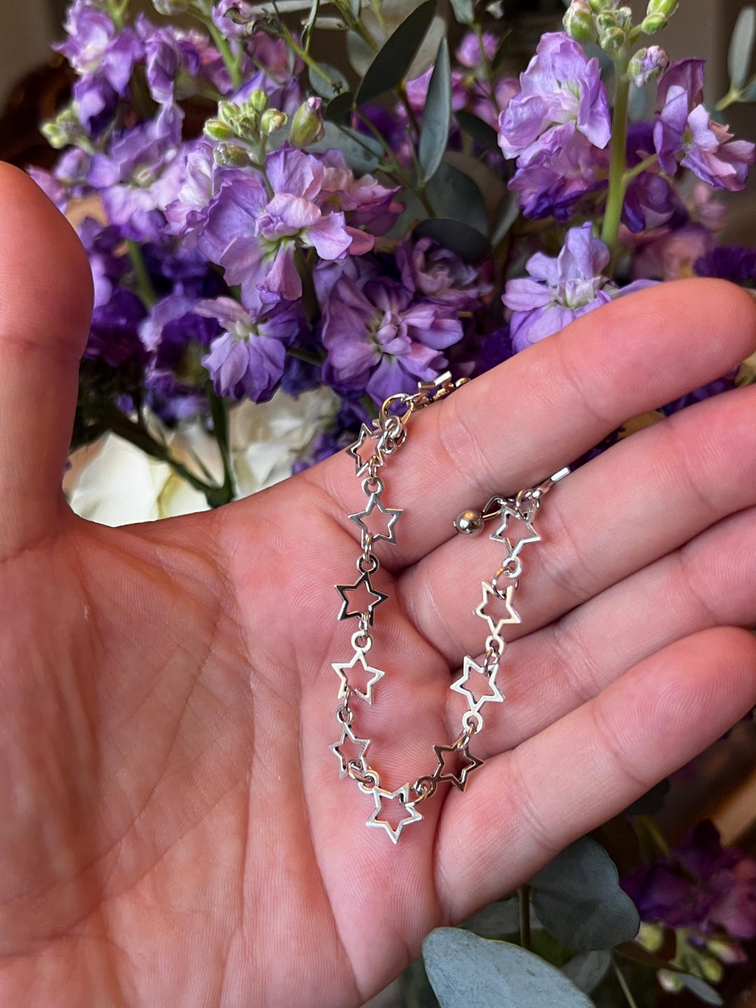 Silver Star Chain Bracelet: Minimalist Celestial Jewelry - Etsy
