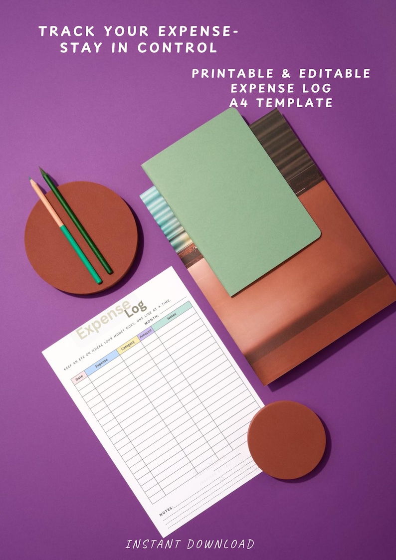 Printable Expense Tracker | Digital Planner Undated Template Editable ...