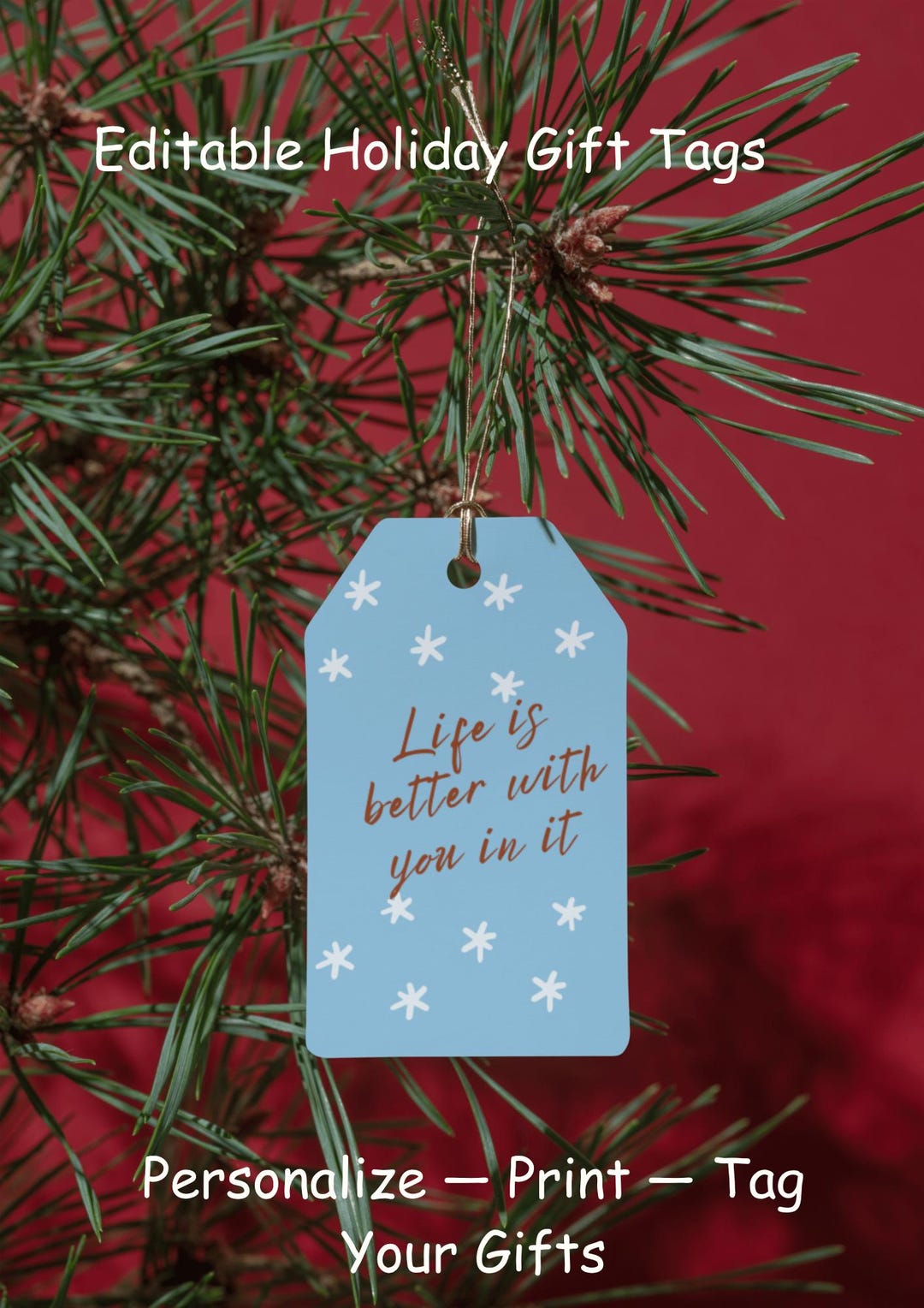 Holiday Gift Tags, Winter Gift Labels Printable, Cozy Gift Tags, Warm ...