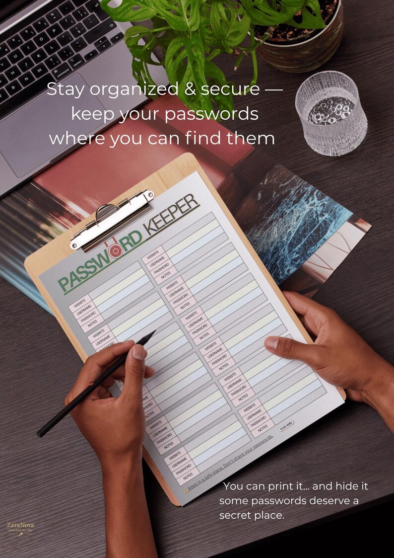 Printable Password Keeper: A4 A5 Login Organizer (PDF) Digital Editable ...