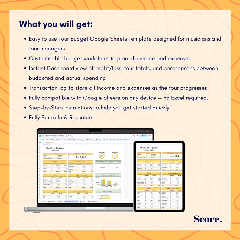 Tour Budget Template for Musicians | Google Sheets - Etsy
