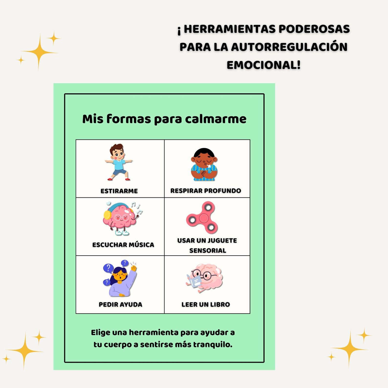 Kit De Emociones Y Regulación Para Niños| 6 Visuales Imprimibles SEL ...