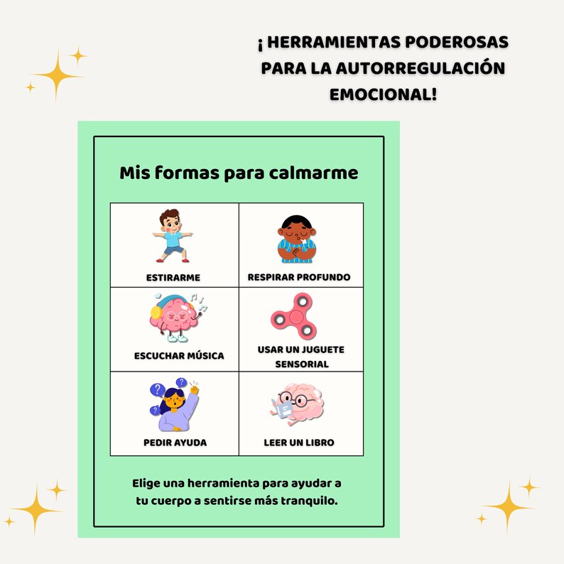 Kit De Emociones Y Regulación Para Niños| 6 Visuales Imprimibles SEL ...