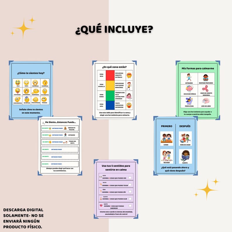 Kit De Emociones Y Regulación Para Niños| 6 Visuales Imprimibles SEL ...